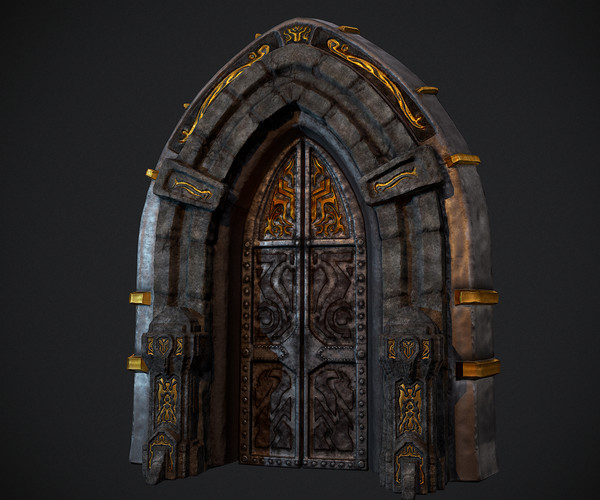 ArtStation - Door for Castle - Ready to Game Low - poly 3D model | Game ...