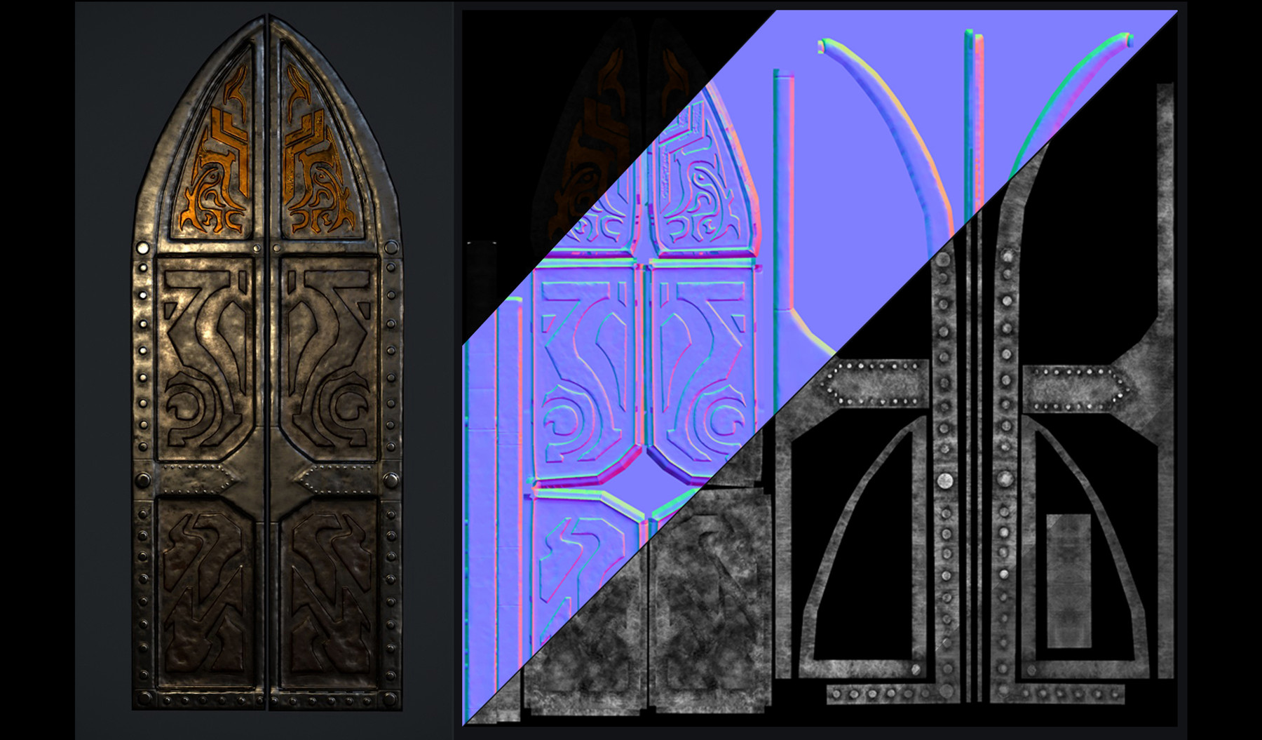 ArtStation - Door for Castle - Ready to Game Low - poly 3D model | Game ...