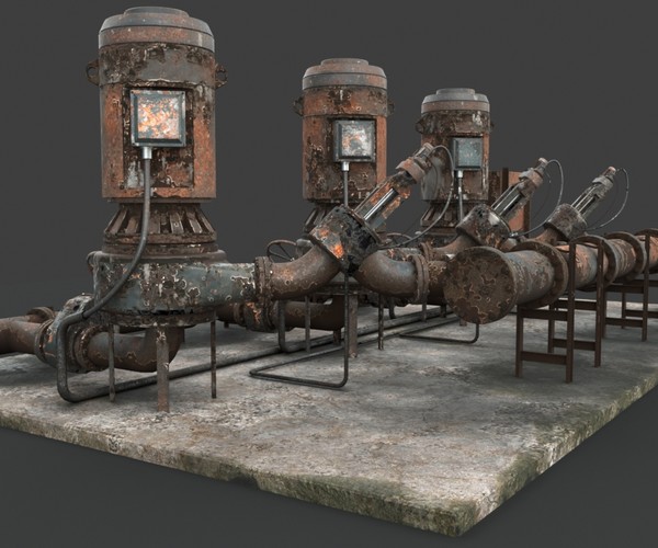 ArtStation - Rusted pump station | Resources