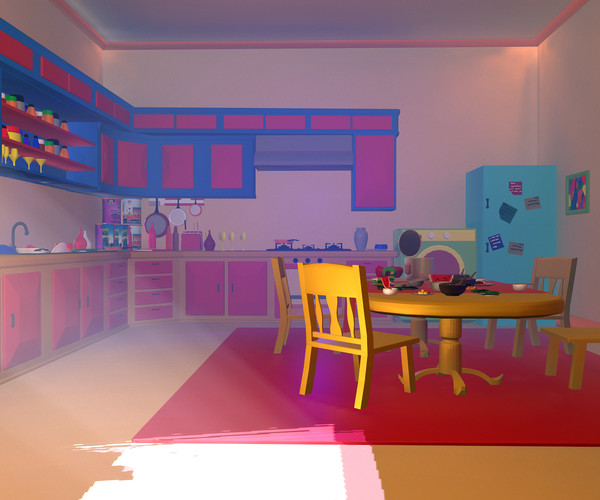 ArtStation - Asset - Cartoons - Kitchen - 3D model | Resources