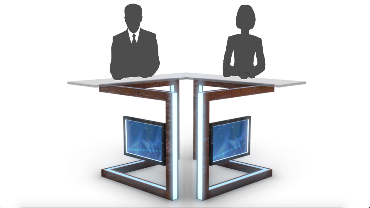 ArtStation - TV Studio News Desk Collection - 12 PCS | Resources