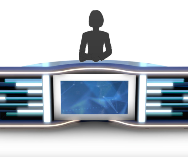 ArtStation - TV Studio News Desk Collection - 12 PCS | Resources