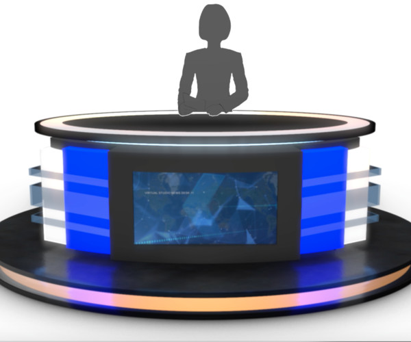 ArtStation - TV Studio News Desk Collection - 12 PCS | Resources