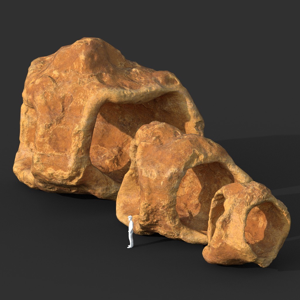 ArtStation - Low poly Cave Modular Yellow Rock Casual Pack | Game Assets