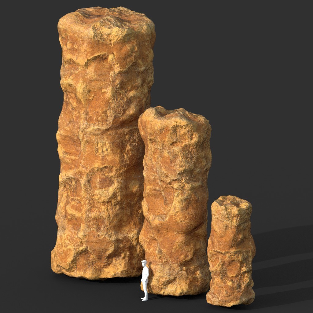 ArtStation - Low poly Cave Modular Yellow Rock Casual Pack | Game Assets