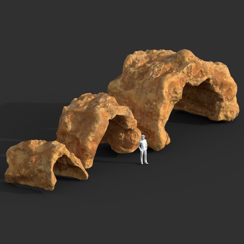 ArtStation - Low poly Cave Modular Yellow Rock Casual Pack | Game Assets