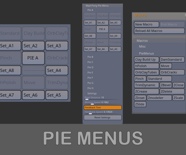 ArtStation - Zbrush - Pie Menus | Resources