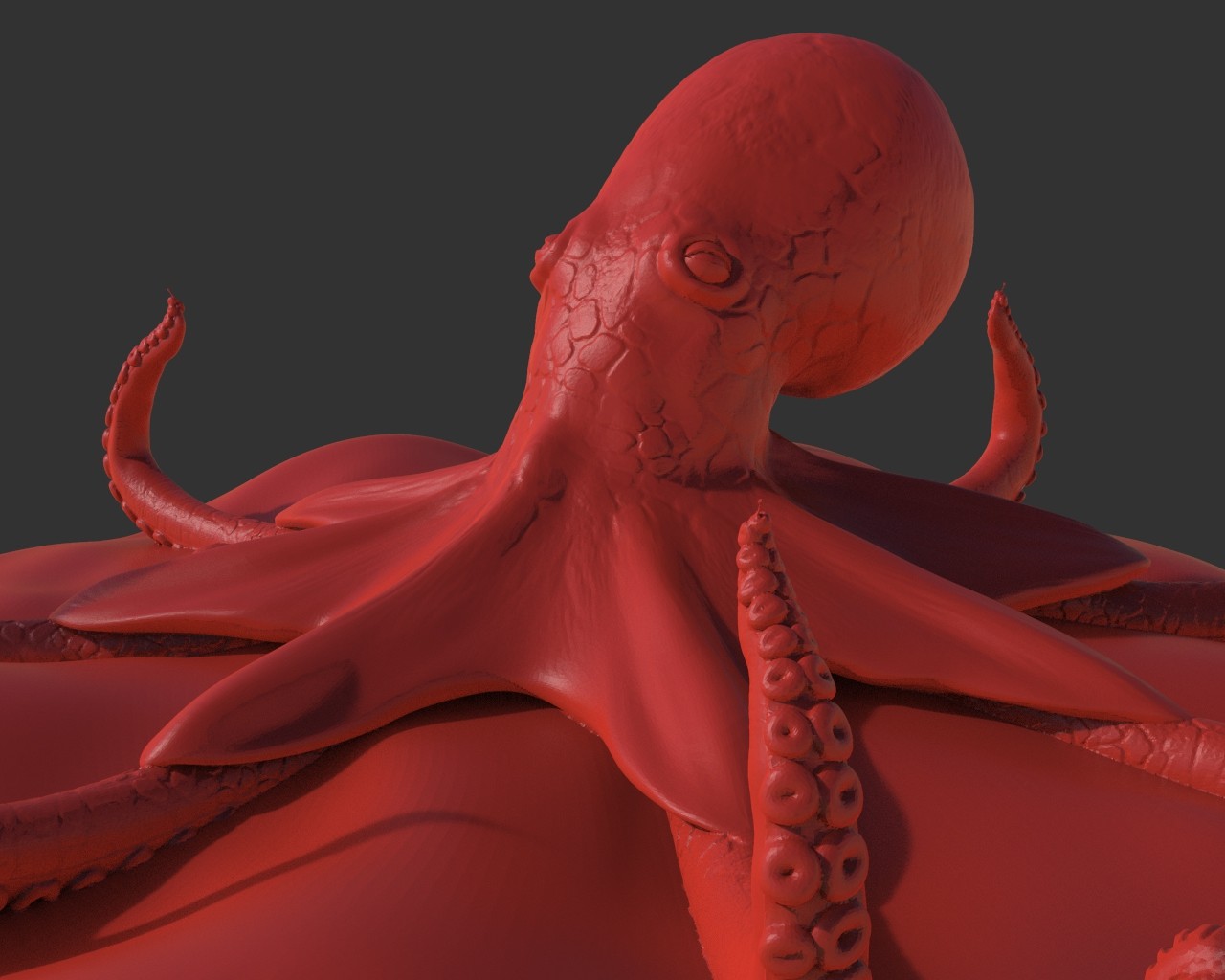 ArtStation - Red Octopus Figurine | Resources