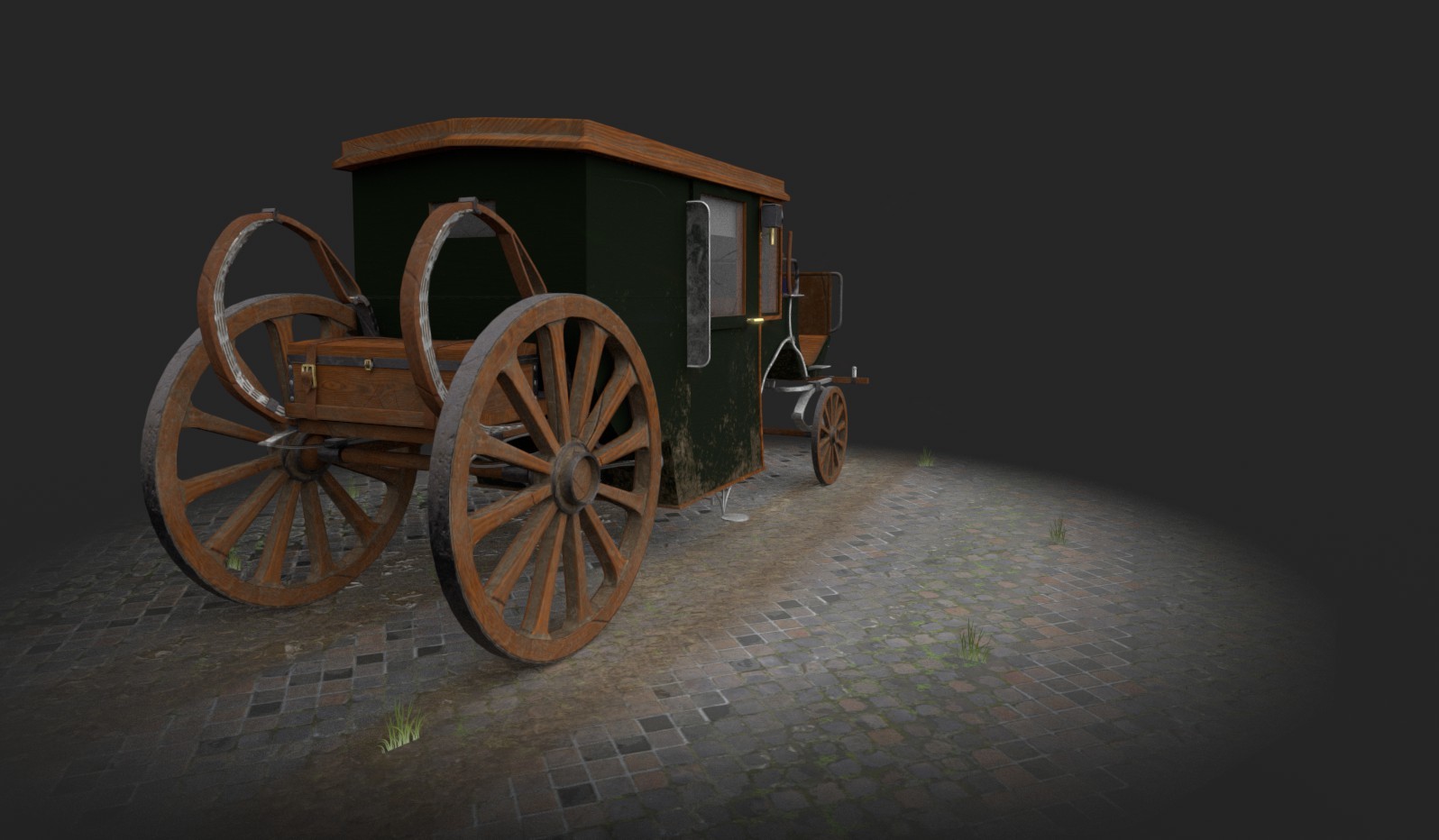 ArtStation - Brougham Horse Drawn Carriage | Game Assets