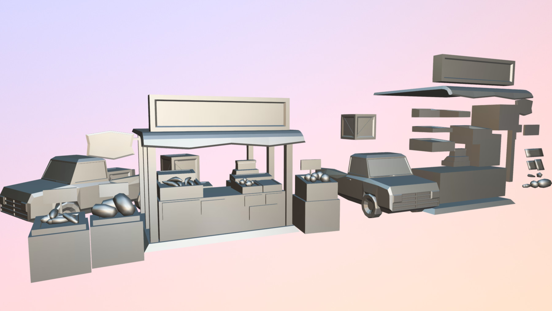 ArtStation - Modular Farmers Market Stall | Resources