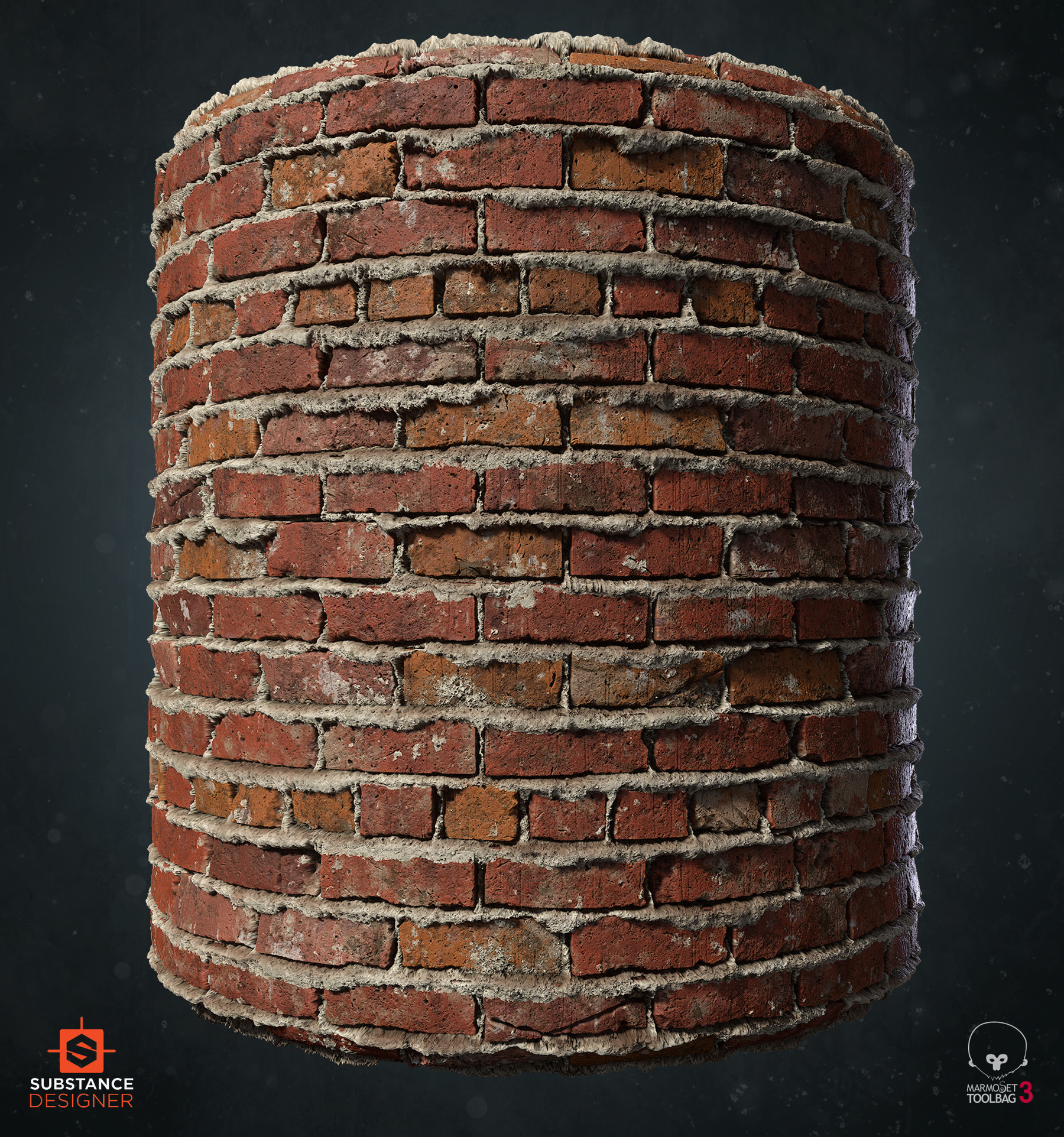 ArtStation - Sloppy Brick Wall Material - Substance Designer | Game Assets