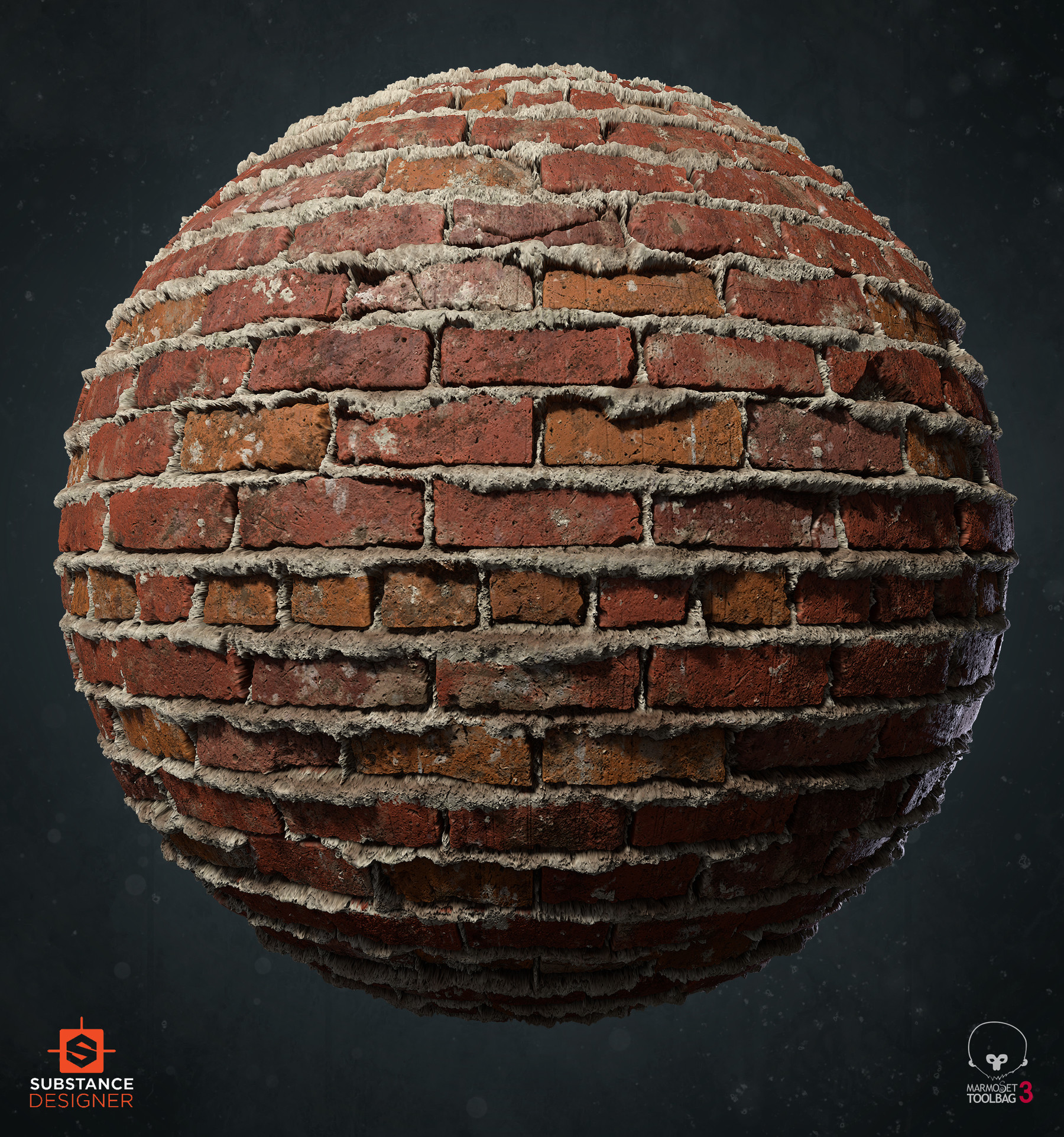ArtStation - Sloppy Brick Wall Material - Substance Designer | Game Assets