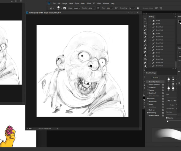 ArtStation - Homer Simpson portrait painting process | Tutorials