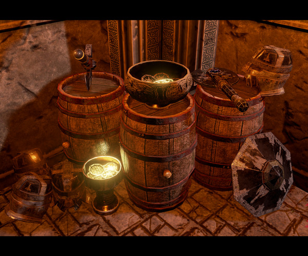 ArtStation - Medieval Fantasy Dwarf Treasure Room | Game Assets