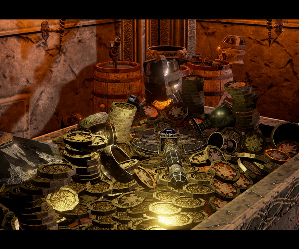 ArtStation - Medieval Fantasy Dwarf Treasure Room | Game Assets