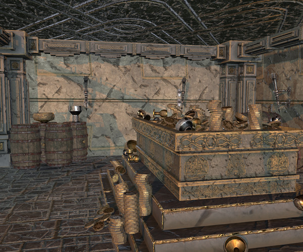 ArtStation - Medieval Fantasy Dwarf Treasure Room | Game Assets