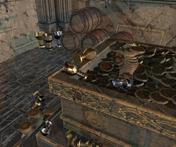 ArtStation - Medieval Fantasy Dwarf Treasure Room | Game Assets