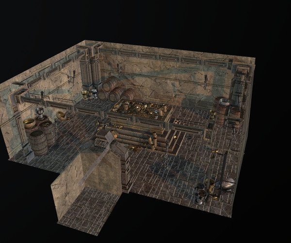 ArtStation - Medieval Fantasy Dwarf Treasure Room | Game Assets