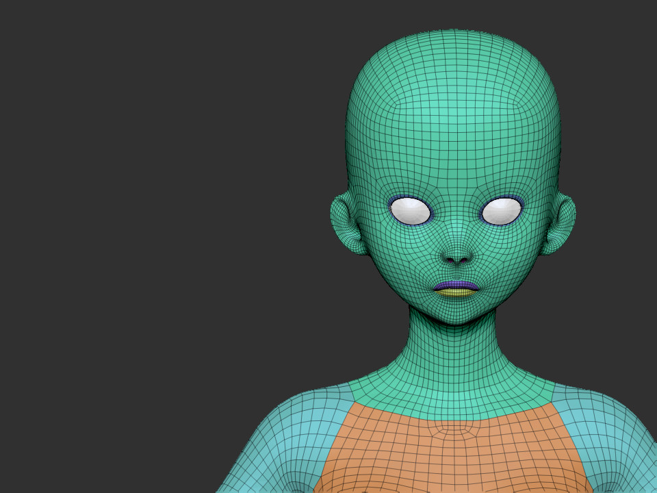 ArtStation - stylized anime woman base mesh | Game Assets
