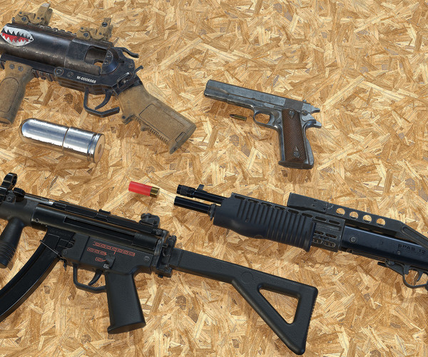 ArtStation - Gun pack 01 - Game Ready | Game Assets