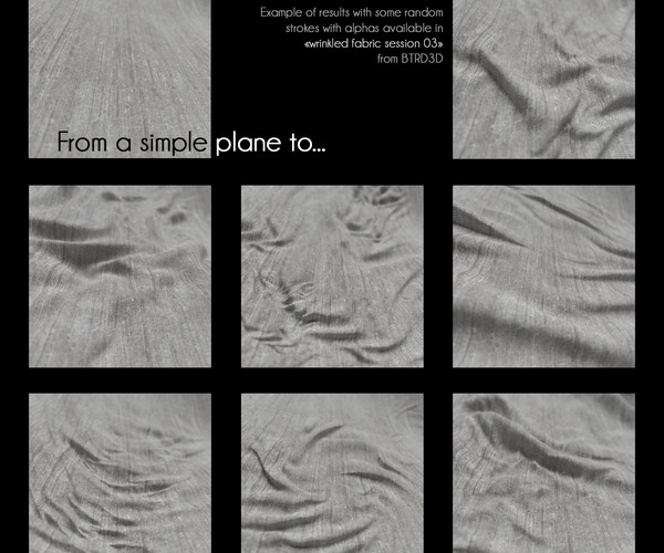 ArtStation - 37 scanned cloth alphas for digital sculpting | Brushes