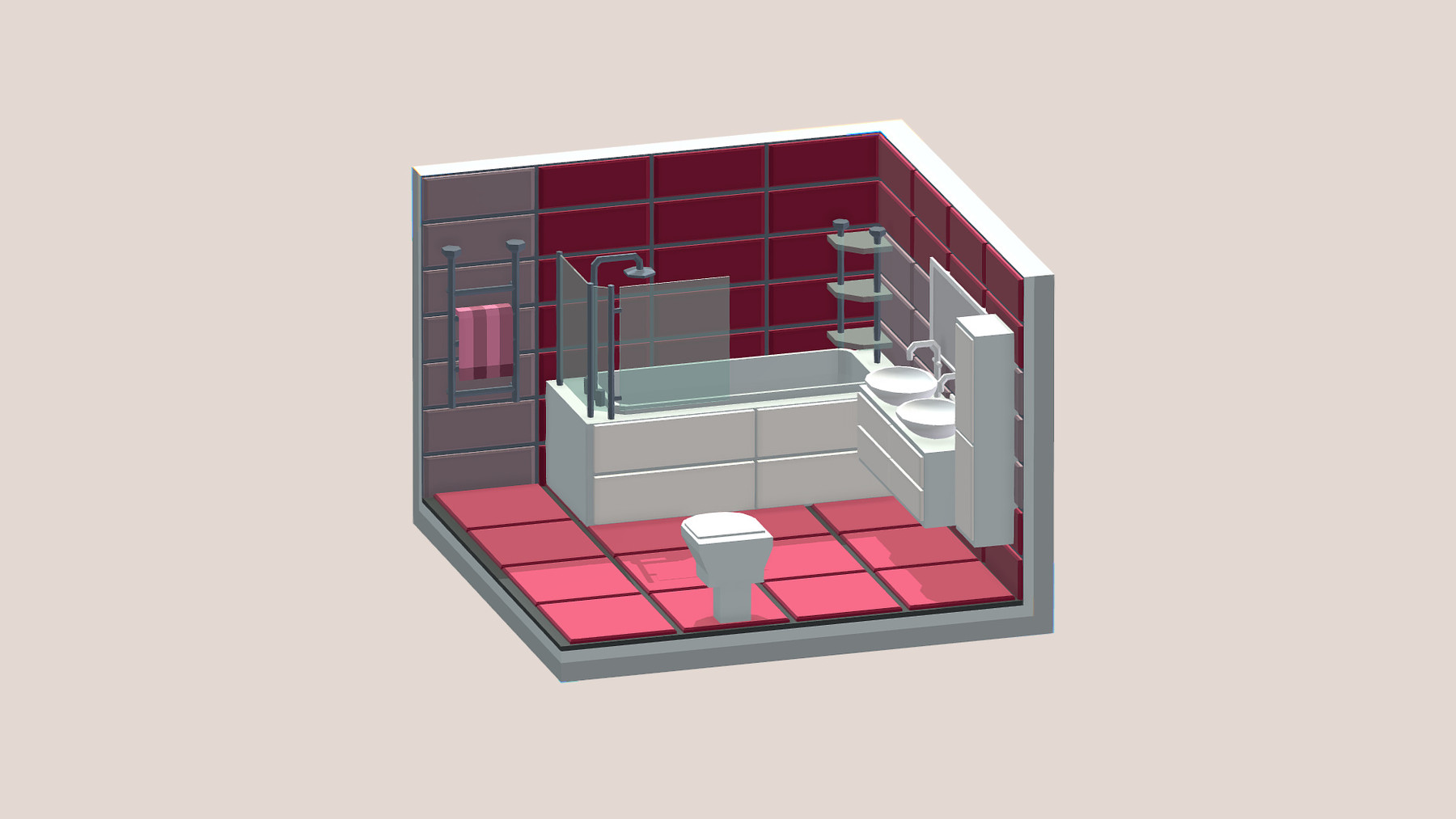 ArtStation - Isometric cartoon room bathroom | Resources