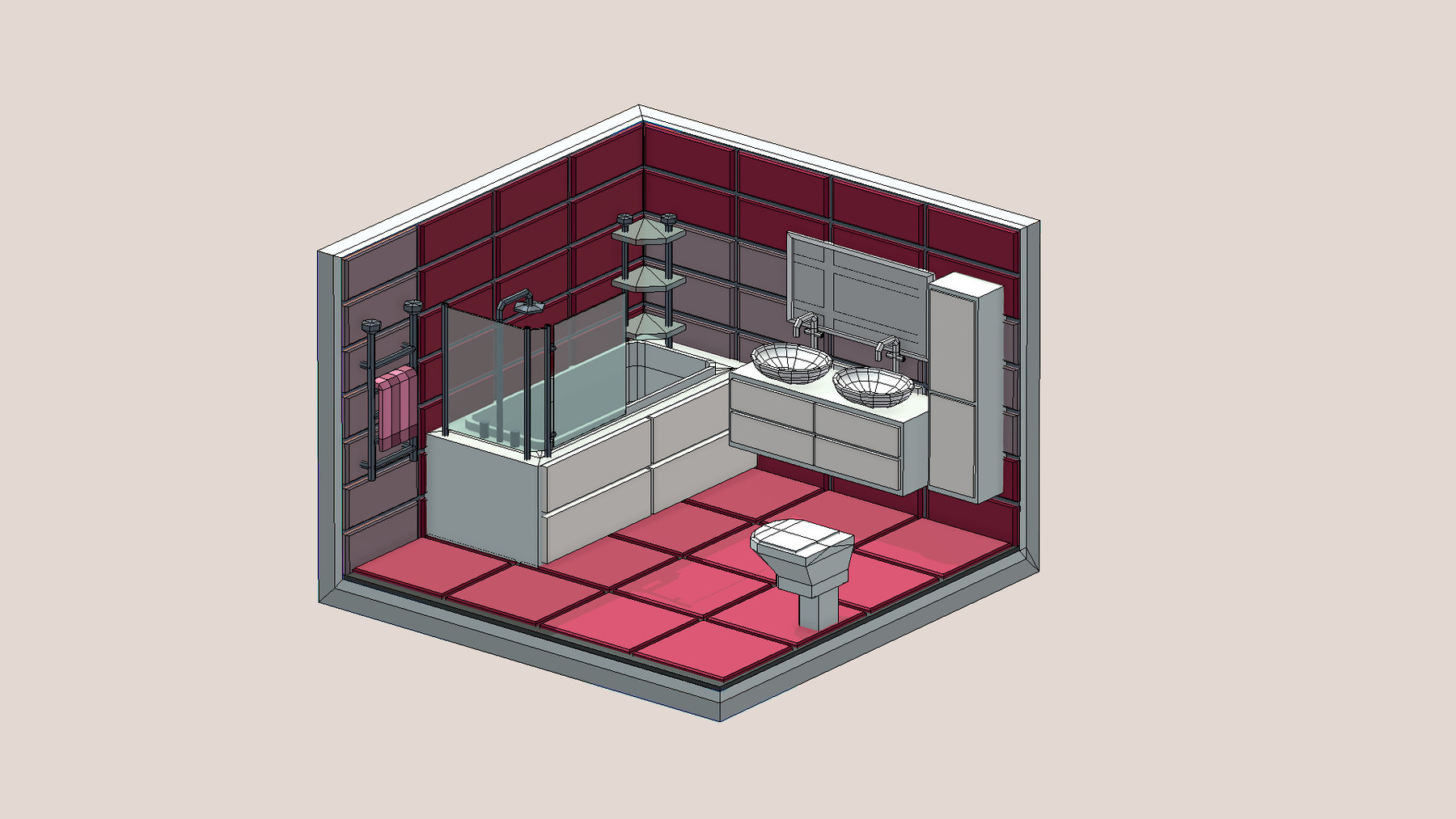 ArtStation - Isometric cartoon room bathroom | Resources