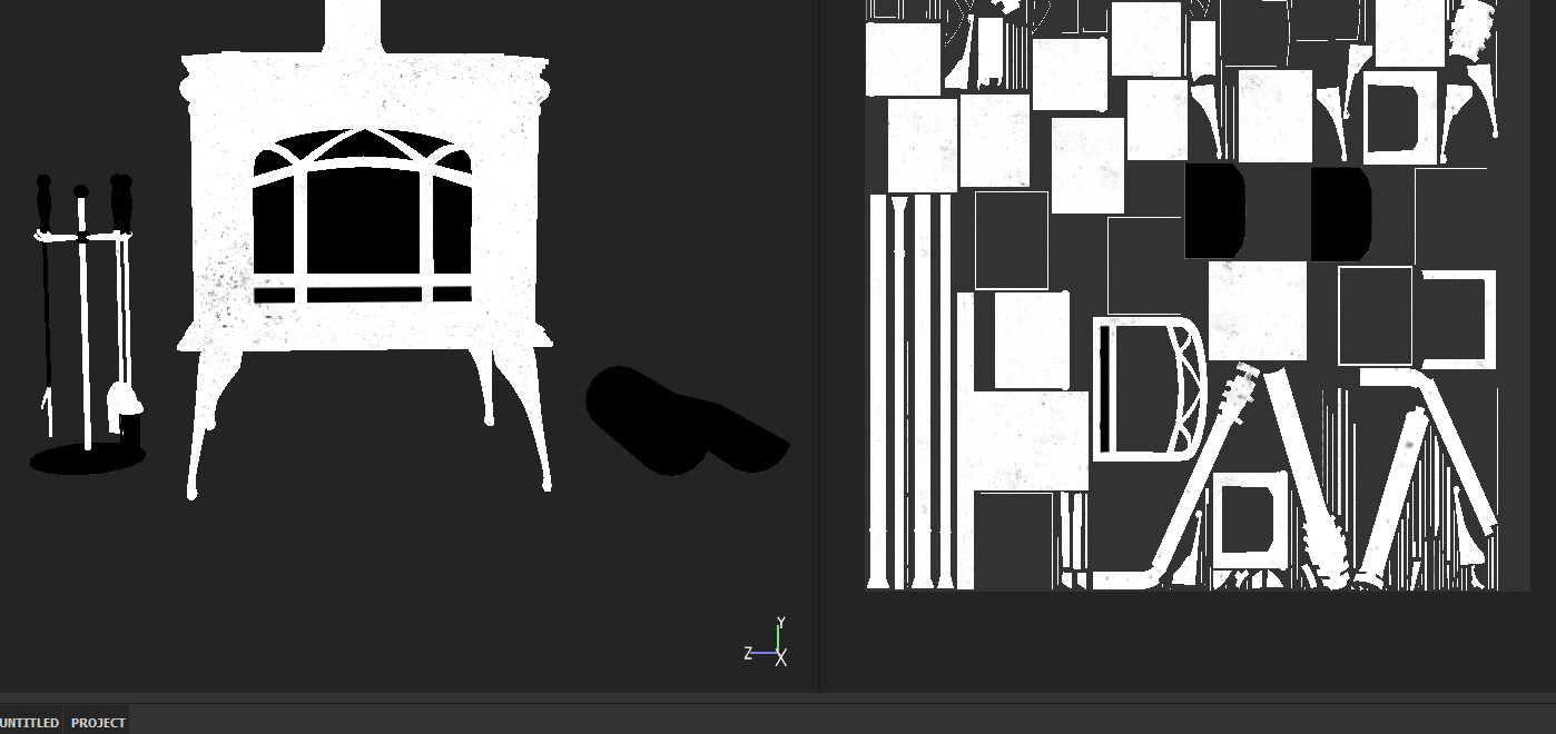 ArtStation - Fireplace and Logs and Equipment Low-poly 3D model | Resources