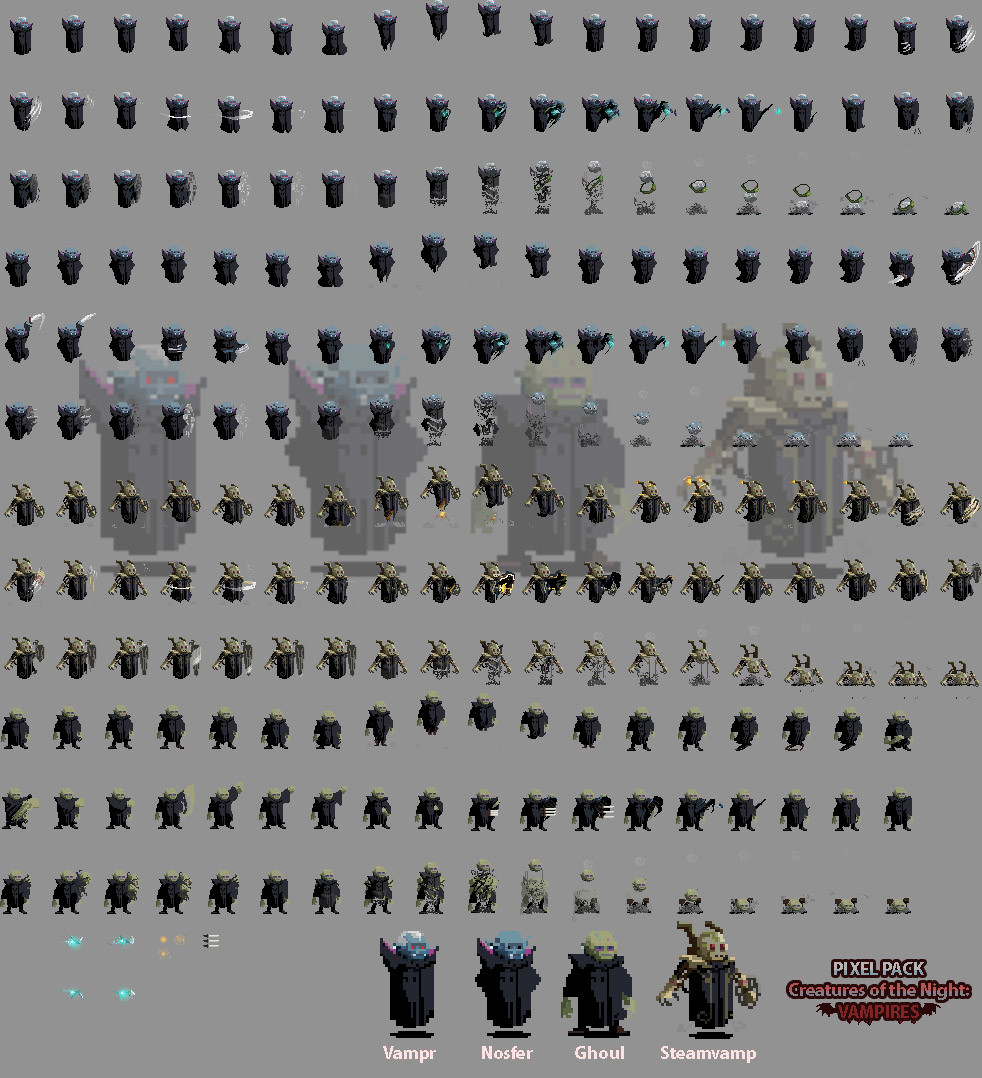 ArtStation - Creatures of the Night: VAMPIRES [Pixel Art Pack] | Game ...