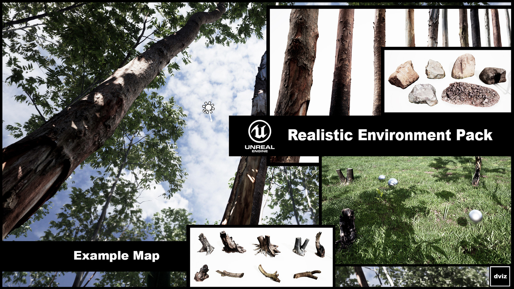 ArtStation - Realistic Trees, grass, plants, stumps, Pack - Unreal ...