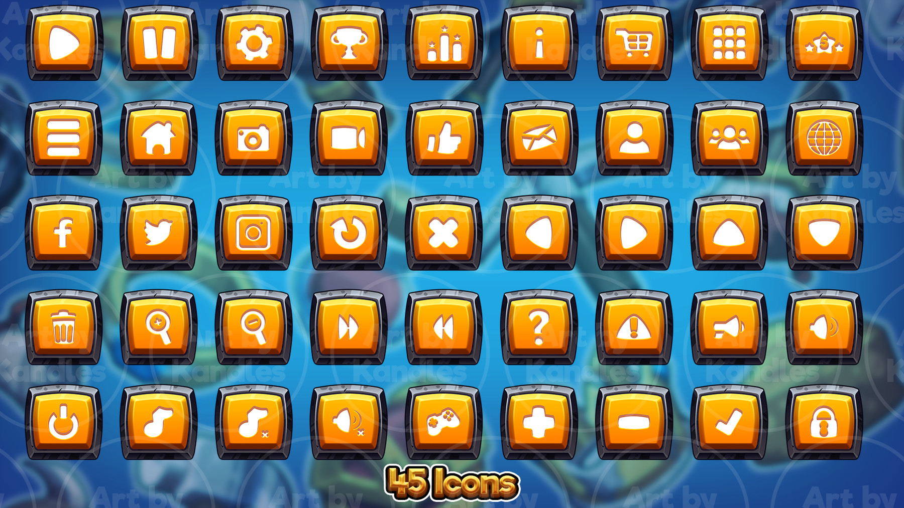 ArtStation - Cute RPG Buttons Set | Game Assets