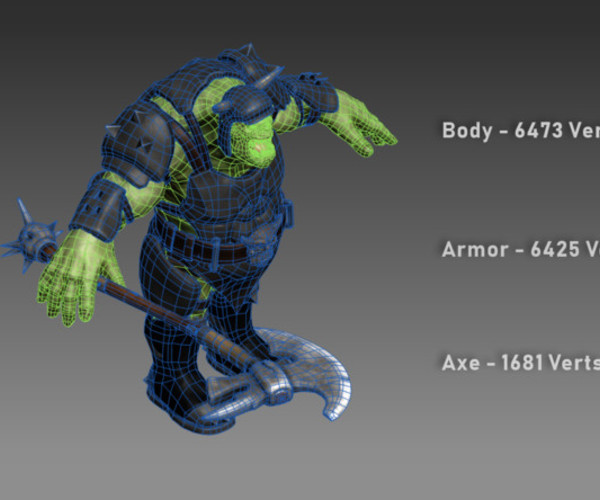 ArtStation - Orc - Ogre character with generic armor, animations and ...