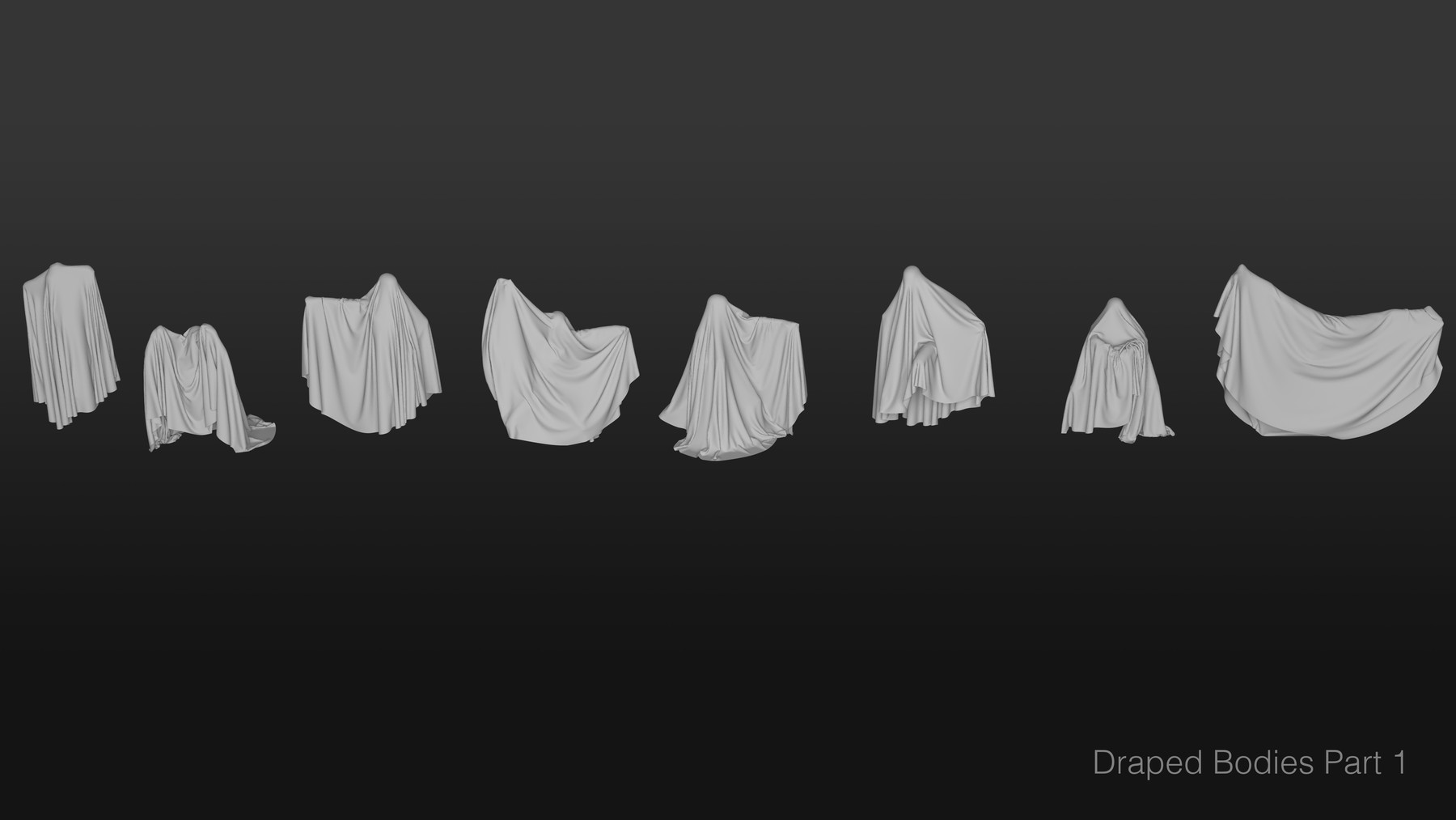 ArtStation - 3D Pack: Draped Bodies (Cloth) | Resources