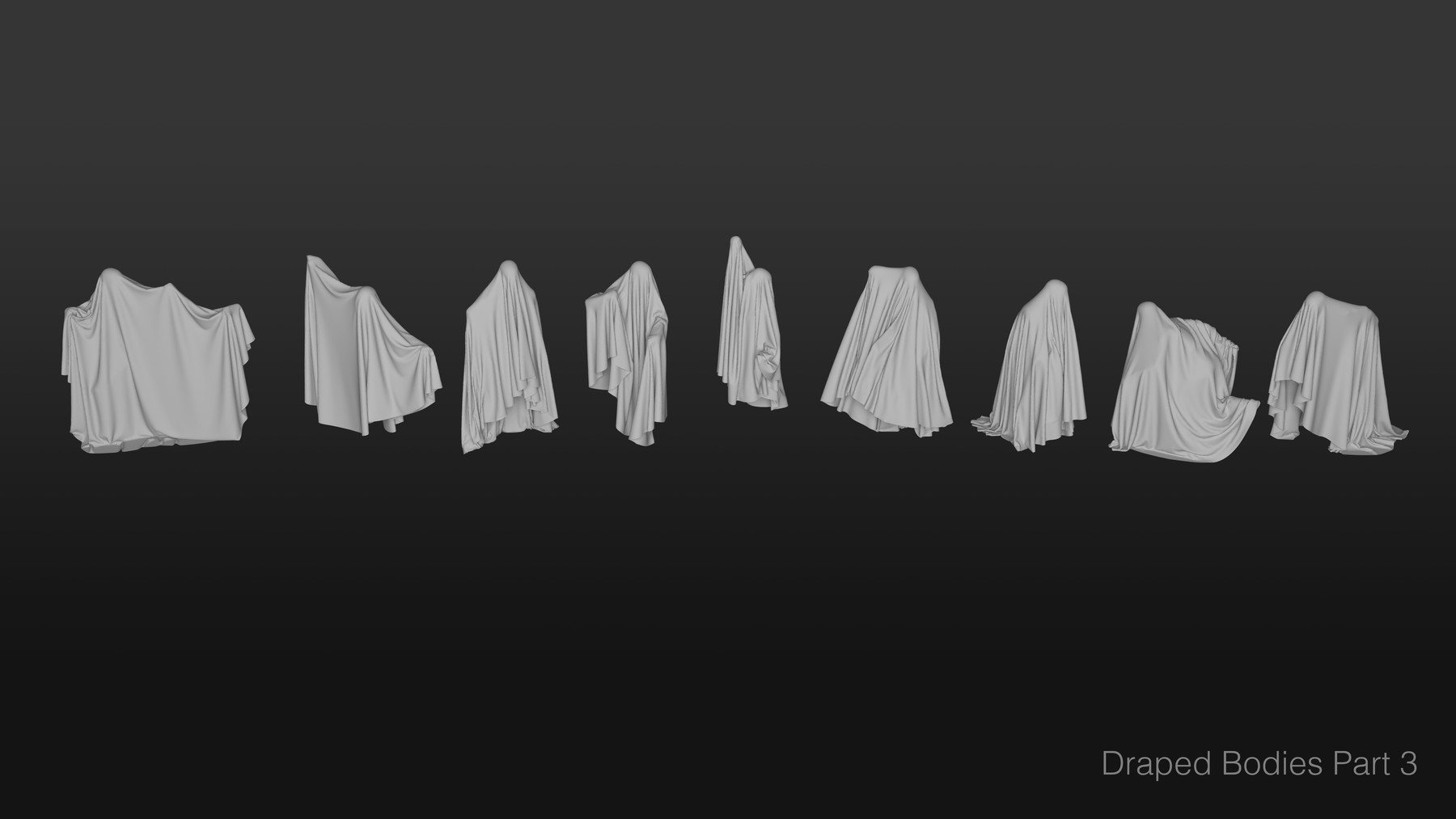 ArtStation - 3D Pack: Draped Bodies (Cloth) | Resources