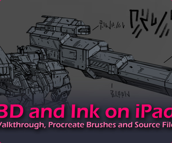 ArtStation - mdk - 3D and Ink on iPad - Walkthrough, Procreate Brushes and Source Files | Tutorials
