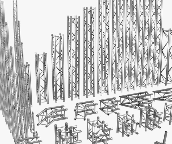 ArtStation - Square Light Trusses Collection - 50 PCS Modular | Resources