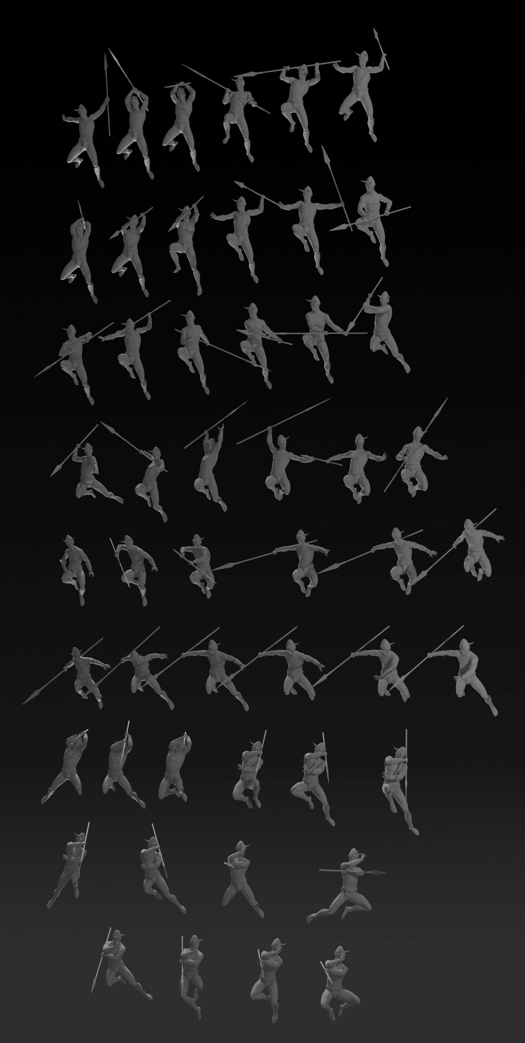 ArtStation - 3D Fighting Poses "In The Air" | Resources