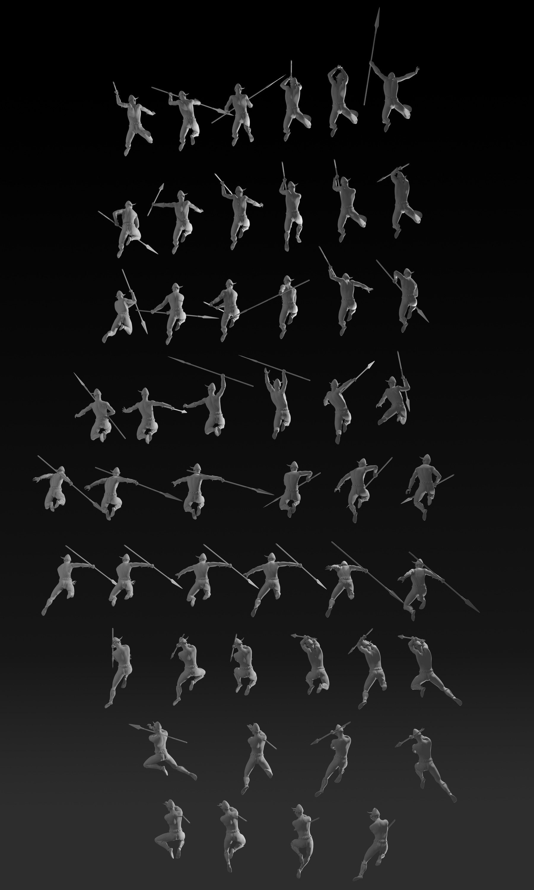 ArtStation - 3D Fighting Poses "In The Air" | Resources