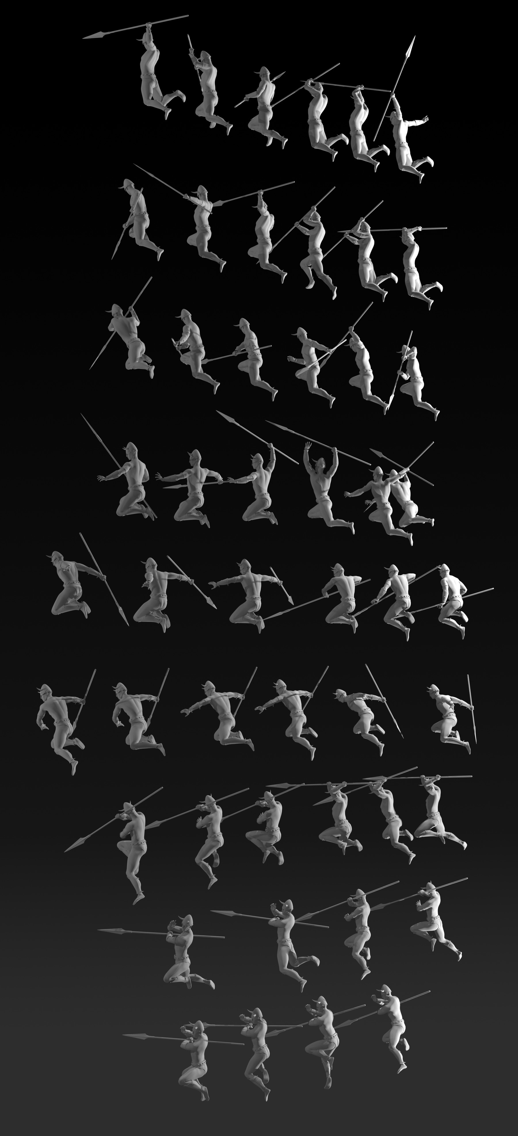 ArtStation - 3D Fighting Poses "In The Air" | Resources