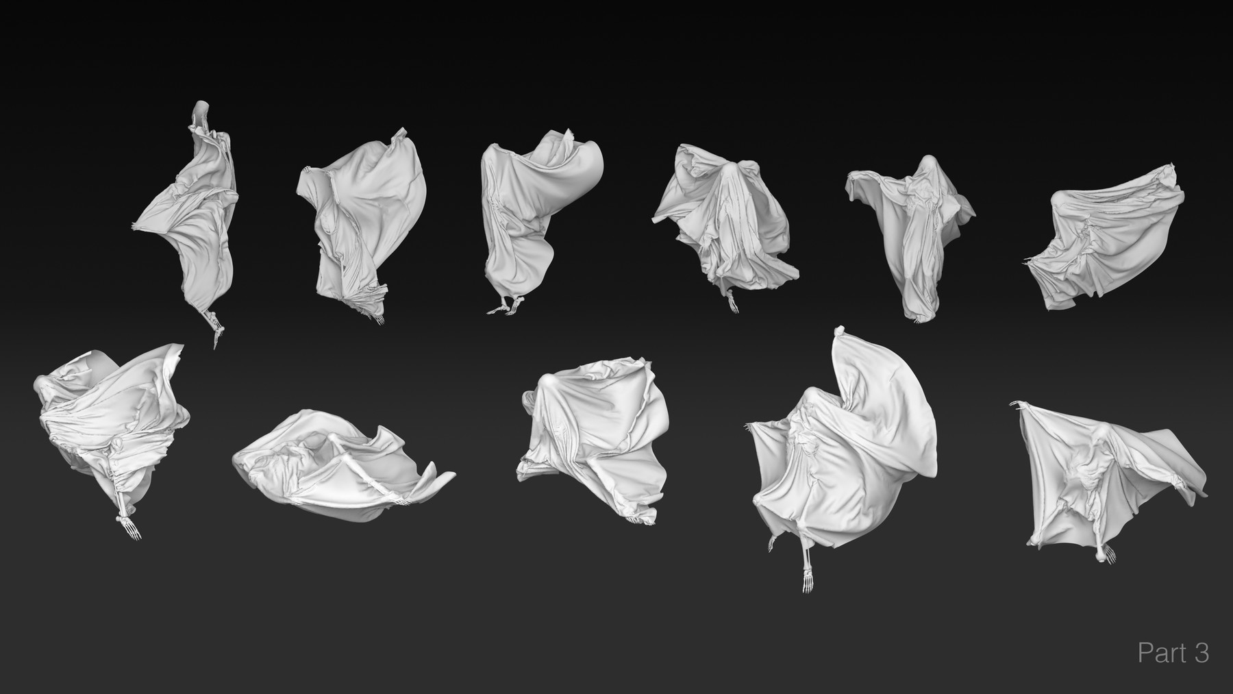 ArtStation - 3D Pack: Draped Skeletons 2 (Cloth + Skeleton) | Resources