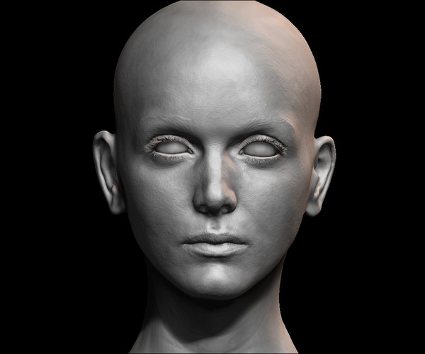 ArtStation - High detailed female face with UV and low poly Low-poly 3D ...