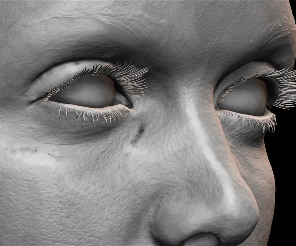 ArtStation - High detailed female face with UV and low poly Low-poly 3D ...