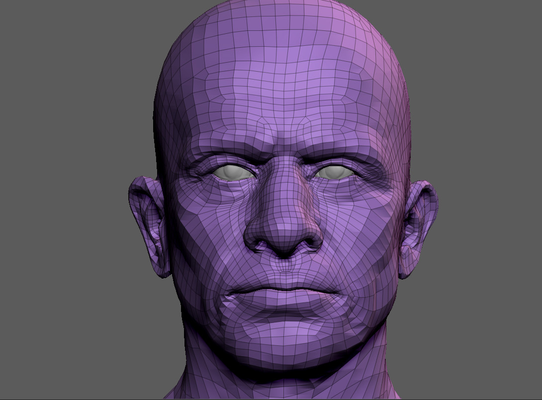 ArtStation - High detailed mid age man face with UV and low poly | Game ...