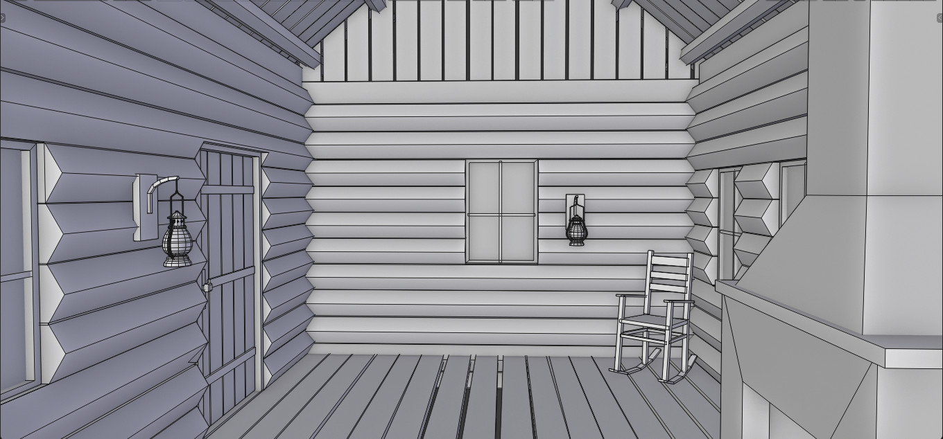 ArtStation - Wooden Hut With Interior | Game Assets