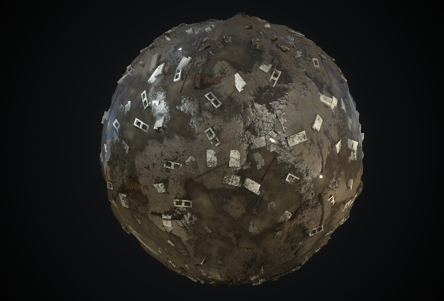 ArtStation - Debris in Wet Mud Substance .sbs .sbsar | Game Assets