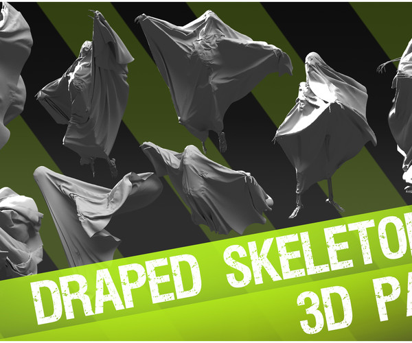 ArtStation - 3D Pack: Draped Skeletons (Cloth + Skeleton) | Resources