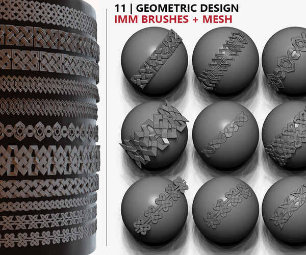 ArtStation - geometric design iMM brushes + mesh | Brushes