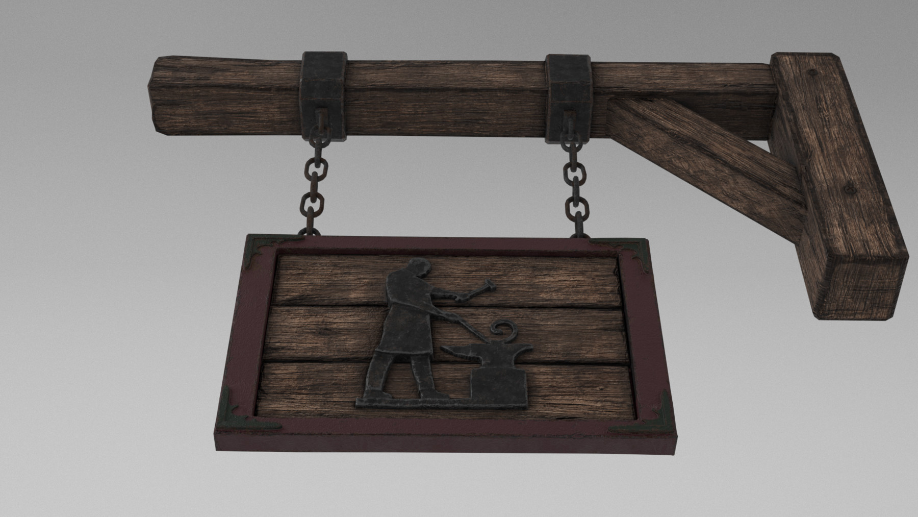 3D Tudor - Medieval Blacksmith Sign