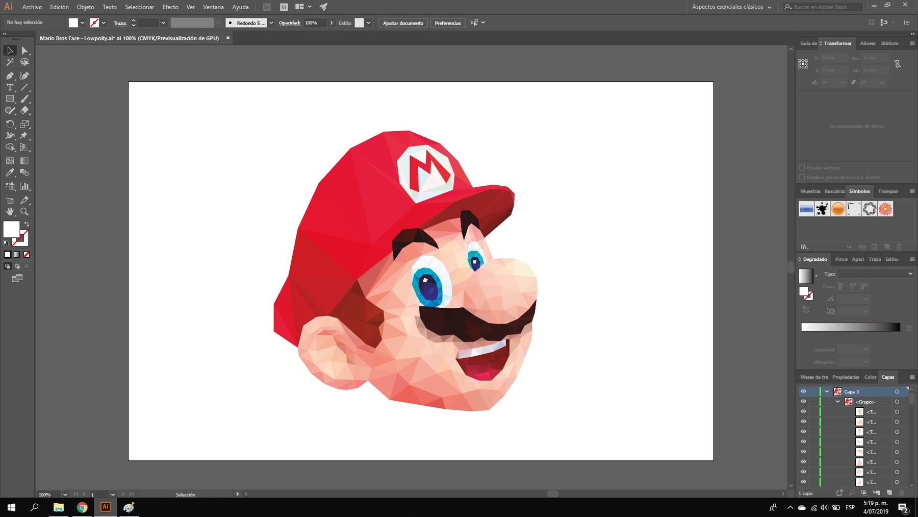 ArtStation - Super Mario Bros's Face - Low poly Art | Artworks