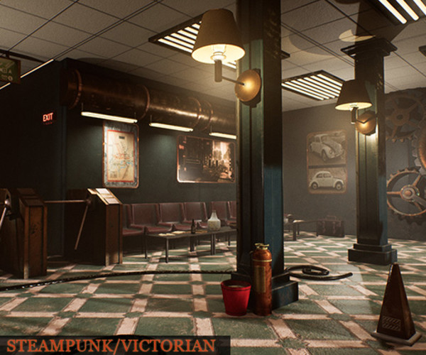 ArtStation - SteamPunk / Victorian Metro Station Interior Level | Game ...